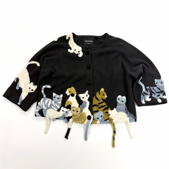 Michael Simon | Sweaters | Vintage Michael Simon Black Cardigan With ...